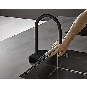 hansgrohe Aquno Select Black High Arc Kitchen Faucet, Kitchen Faucets with Pull Down Sprayer, Faucet for Kitchen Sink, Magnetic Docking Spray Head, Matte Black 73837671