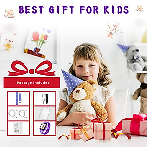 cjc 4G Kids Smart Watch with GPS Tracker and Calling, 2 Way Call SOS Kids Cell Phone Watch, Touch Screen Watch,3-15 Years Boys Girls Birthday (t10 Purple)