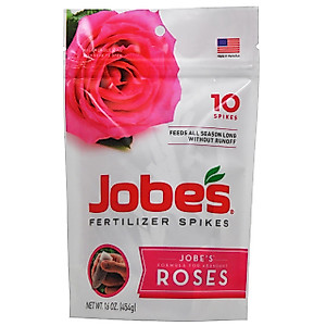 Jobe’s, 04102, Fertilizer Spikes, Rose, Includes 10 Spikes, 16 ounces, Brown