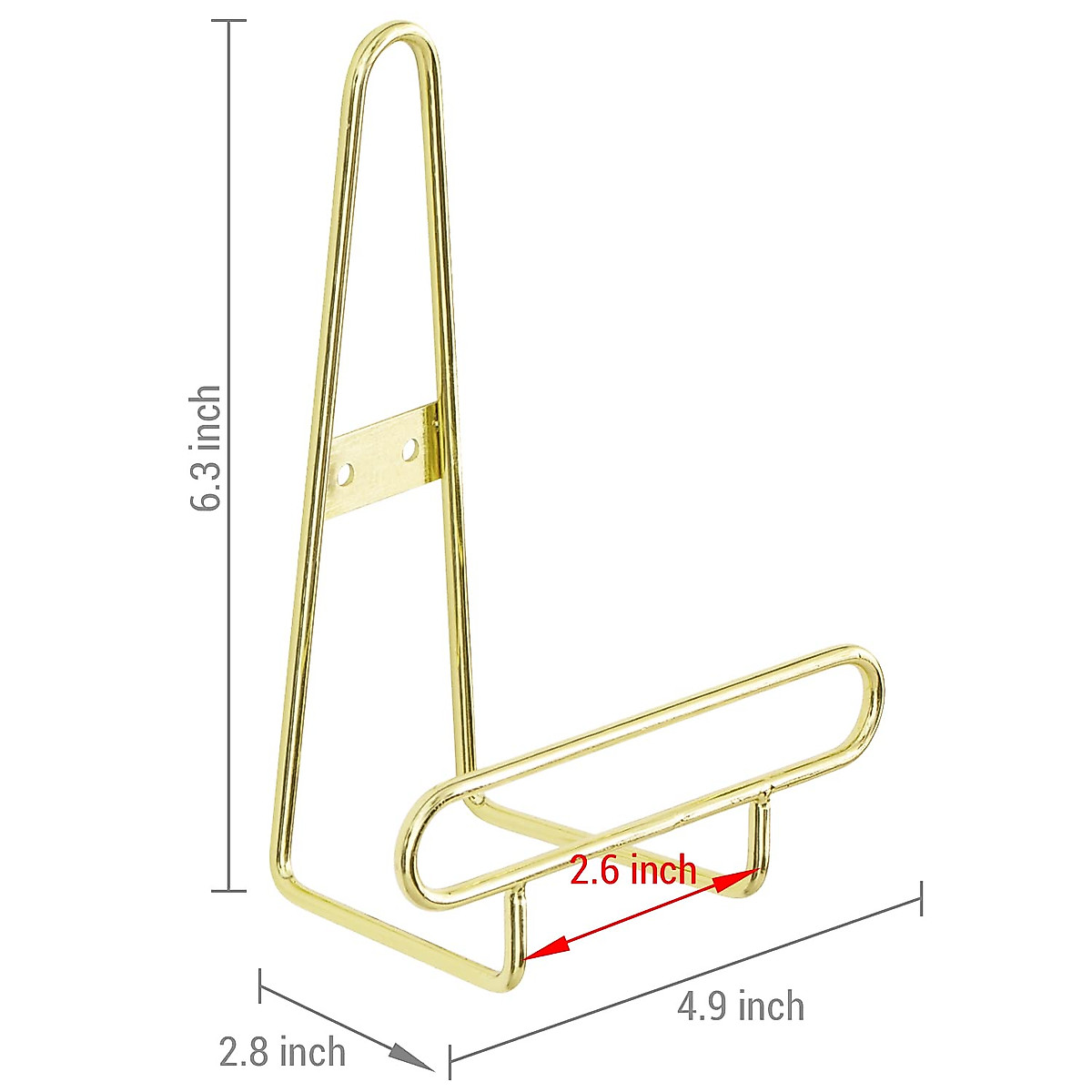 MyGift Wall Mounted Brass Tone Metal Wire Vertical Plate Holder, Decorative Hanging Collectible Plate Display Rack - Holds Single Plate Up To 8 Inches, Set of 2