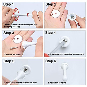 uxcell Door Stopper, 4 Pack Door Stop Wall, Rust Resistant, Noise Cancellation, 3" Spring Door Stoppers, Protect Doors White