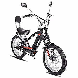 JOYSTAR 20" Electric Bike, Motorcycle Ebike with 250W Brushless Motor, Fixed Gear Fat Tire Cruiser E-Bike for Adults, Electric Bicycle