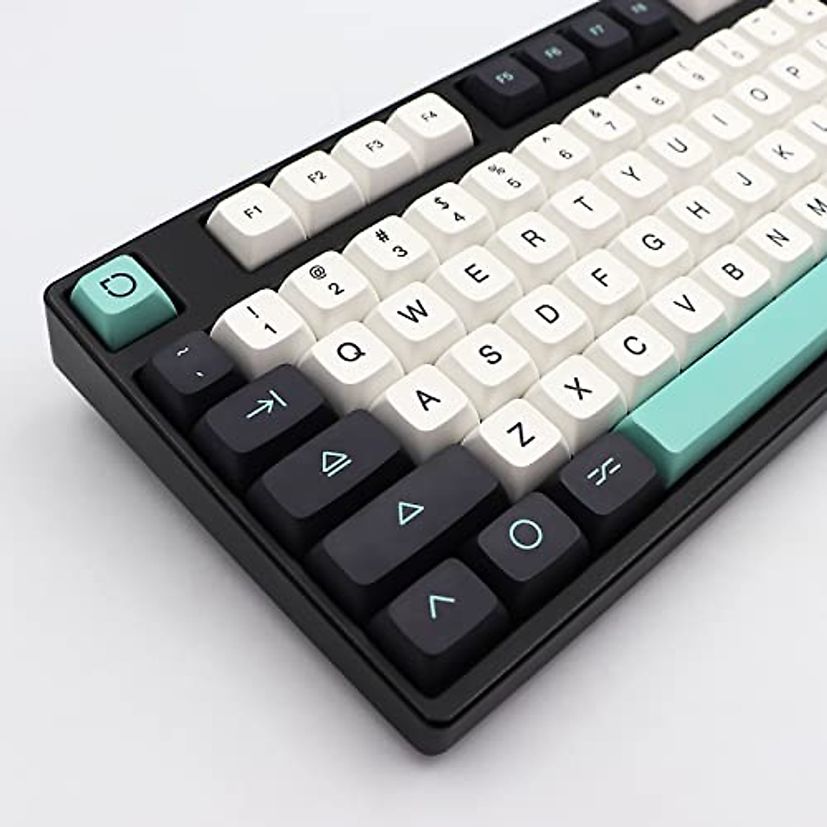 JSJT Custom keycaps PBT keycaps 129 Keys XDA Profile Tricolor keycaps with 6.25U 7U Spacebar Keys for 61/64/84/87/96/98/104/108 Cherry MX Switch Mechanical Keyboard ANIS/ISO Layout