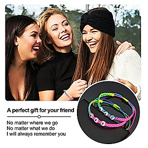 2 Sets Best Friend Bracelets Matching Bff Adjustable Cord Bracelet for Bff Friendship Relationship Women Girlfriend Boyfriend Matching Relationship Inspirational Valentines Graduation Gifts for Her