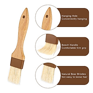 Pastry Basting Brushes, 2PCS Oil Brushes Boar Bristle Brushes BBQ Brushes for Sauce BBQ Basting Brush Kitchen Brush for Oil Egg Spread Marinade Sauce (2 Specifications)