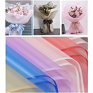 NatureMan 21Sheets /7 Colors edging TranslucentFlower Wrapping Paper,Florist Bouquet Supplies,DIY Crafts,Gift Packaging or Gift Box Packaging Paper, WaterproofFloral Wrapping Paper 22.8x22.8Inch