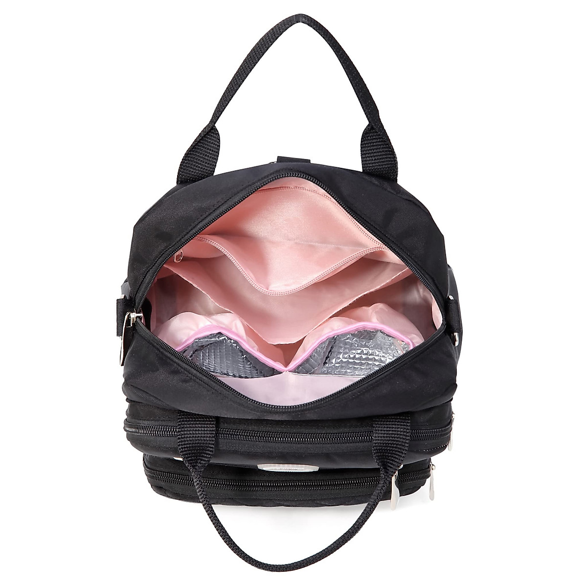 Small Waterproof Diaper Bag Tote Messenger Backpack-Black