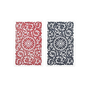 Copag 1546 Design 100% Plastic Playing Cards, Bridge Size (Narrow) Red/Black Double Deck Set (Jumbo Index)