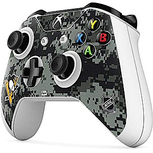 Skinit Decal Gaming Skin Compatible with Xbox One S Controller - Officially Licensed NHL Pittsburgh Penguins Camo Design