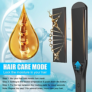 Bcway Professional Hair Straightener, 2.16'' Extra-Large Floating Titanium Flat Iron, Anti-Static 30s Instant Heating Straightening Iron with 5 Adjustable for All Hair Types