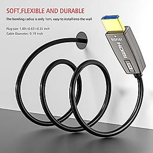 Dikuolink 8K HDMI 2.1 Fiber Optic Cable 40FT 4K 120Hz 8K 60Hz Ultra High Speed 48Gbps HDR eARC HDCP2.3, Slim Flexible for RTX3080/3090, Game, Xbox Series X, PS4/5, LG C9/CX, Samsung Q90T, TCL, Sony