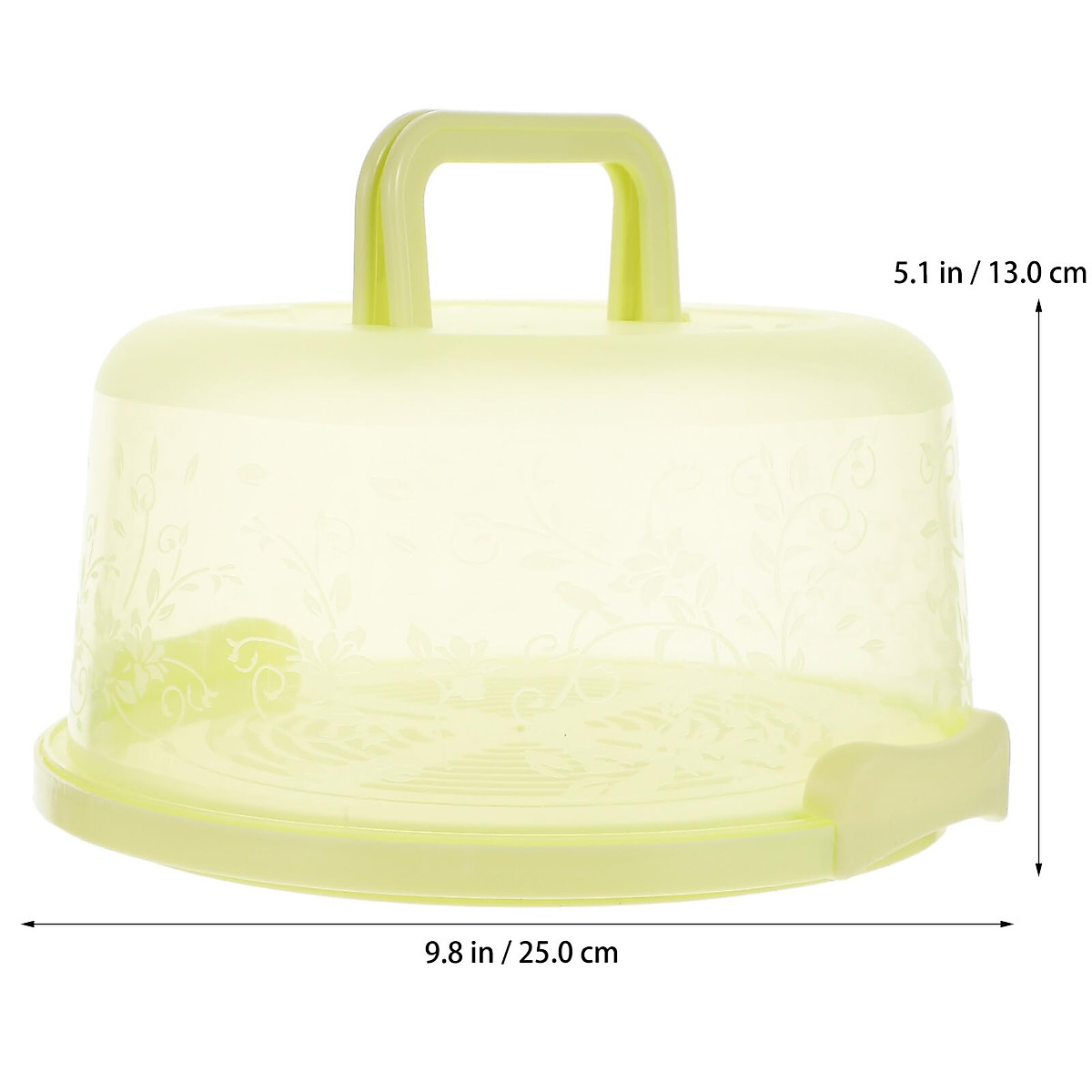 VOSAREA Food Containers Plastic Cake Carrier with Lid and Handle Round Cupcake Box Dessert Carrying Box Transport Cake Holder Tray Container with Dome Cover Green Decorative Tray