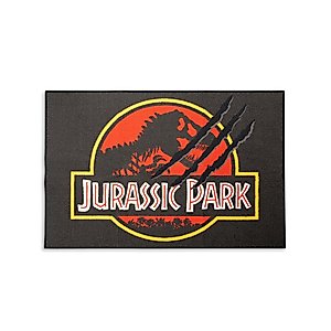 Jurassic Park Logo Printed Area Rug | Indoor Floor Mat, Accent Rugs For Living Room And Bedroom, Home Decor For Kids Playroom | Dinosaur Toys, Gifts And Collectibles | 52 x 36 Inches