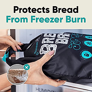 Bread Bags for Homemade Bread Storage - Reusable Large Bread Bag - Freezer Safe Bread Saver - Sourdough Bread Making & Fresh Bread Storage Solution (black)
