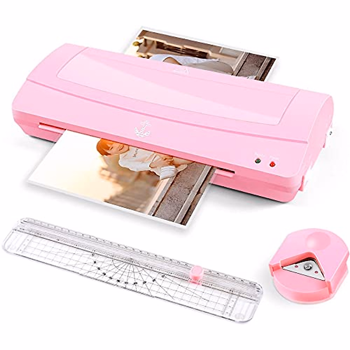 Thermal Laminator Machine, 12 inches Wide (A3 A4 A6), Never Jam Technology, with Paper Trimmer, Corner Rounder, 2 Roller System, Pink