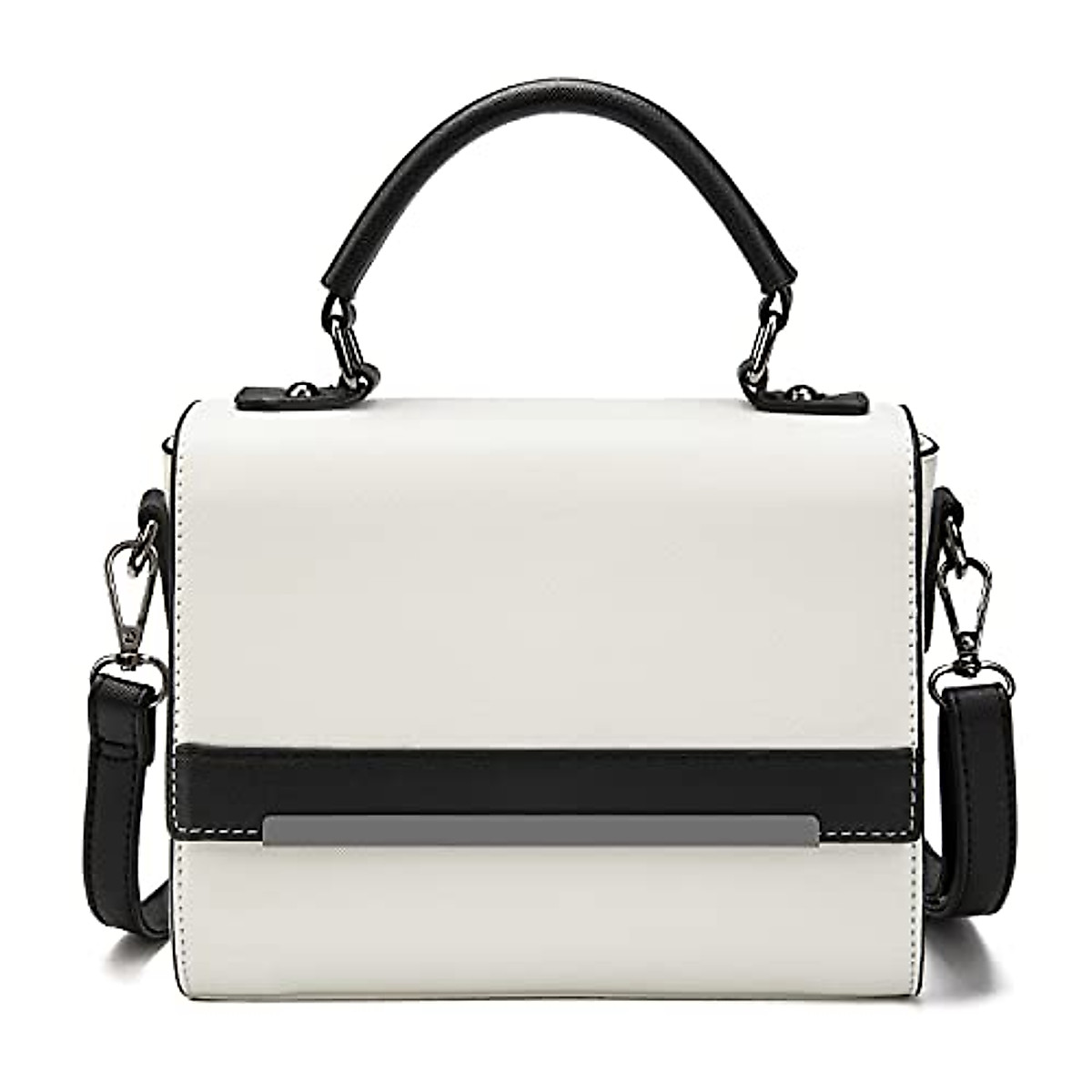 HARRELSA Small Crossbody Handbags Top Handle Satchel Purse for Women Little Handbag with Adjustable Long Shoulder Strap (White)