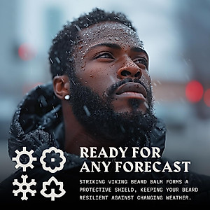 Striking Viking Beard Balm for Men - Unscented Leave-In Conditioner & Styling Balm with Naturally Derived Beard Butter, Argan & Jojoba Oils, 2 Ounce (Pack of 1)