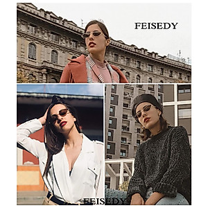 FEISEDY Fashion Designer Sunglasses Retro Small Petals Shape Arc Temple Design B2298(Brown)