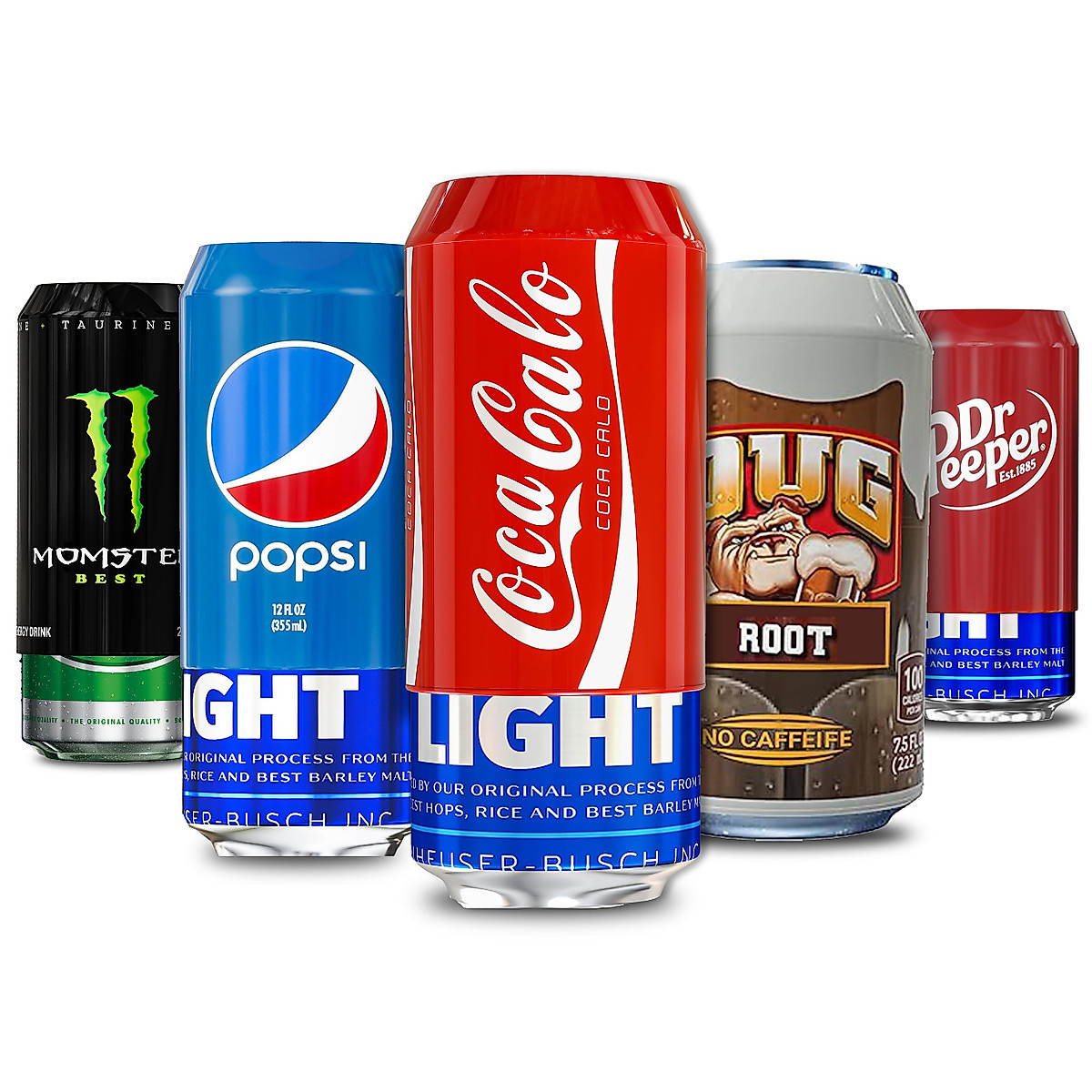 BeerSkin Skywin Silicone Can Cover- 5 Pack 12oz (355ml), Silicone Can Sleeve, Soda Can Sleeve, Hides Can by Disguising as a Can of Soda (New Mix Colors)