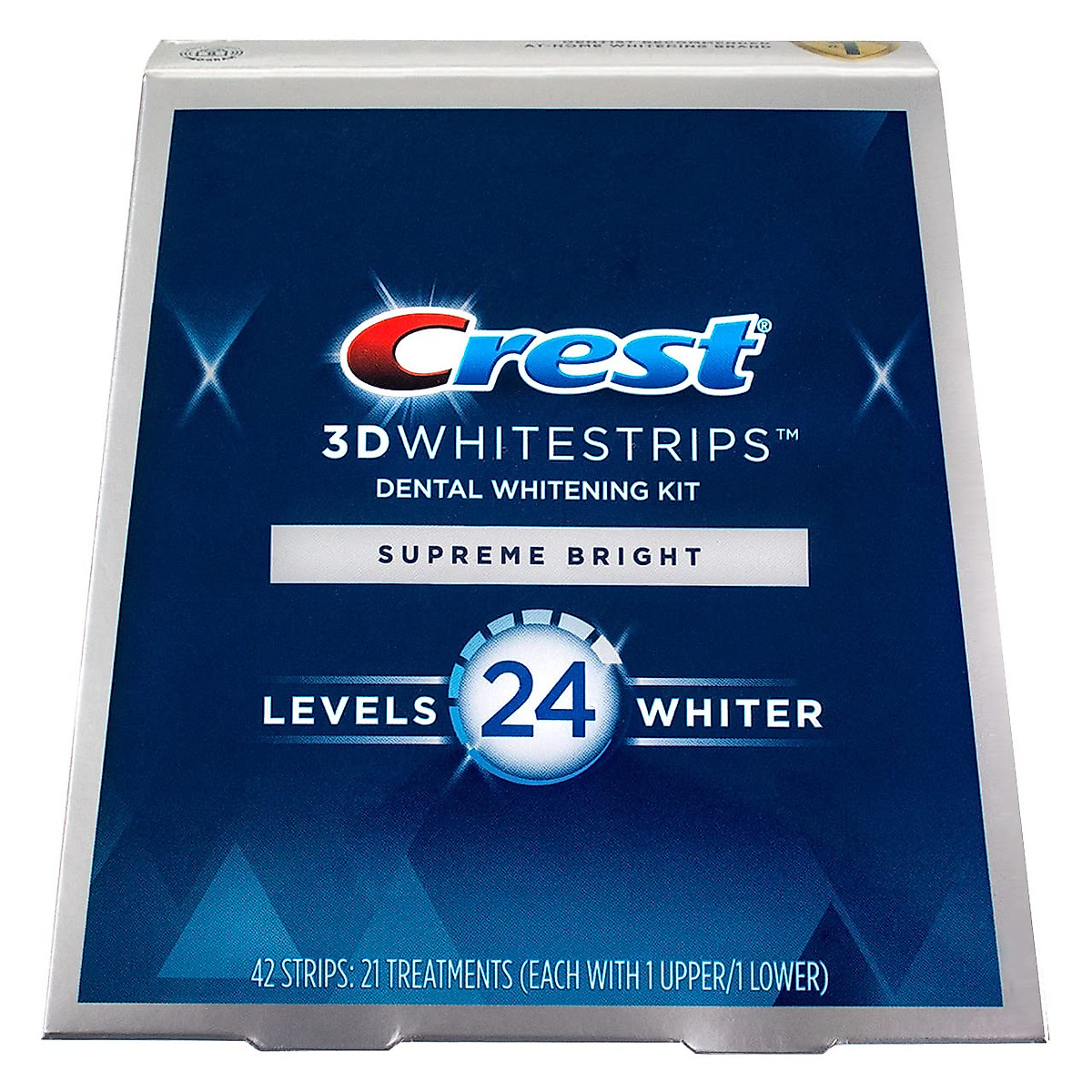Crest 3D No Slip Whitestrips Dental Whitening Kit Supreme Flexfit - 21 Treatments, Pack of 4
