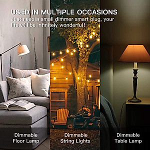 TREATLIFE Smart Dimmer Plug 2 Pack Outdoor Smart Plug Works with Alexa and Google Assistant, Light Dimmer Remote Control, Max Power 400W, IP44 Waterproof for Dimmable Outdoor Lights, Floor, Table Lamp