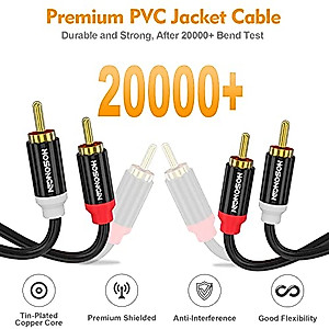 HOSONGIN RCA Extension Cable Male to Female 3.3ft, 2 RCA Male to 2 RCA Female Stereo Audio Cable - PVC Jacket Gold-Plated Plug Double Shielding Cable - 3.3 feet
