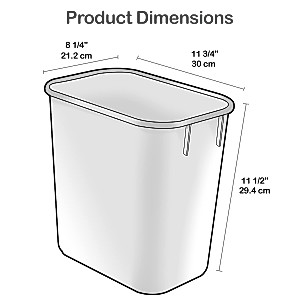 Acrimet Wastebasket, Deskside Bin, 3.25 Gallon/13 Quart/12 Liter (Plastic) (Black Color) (Set of 8)