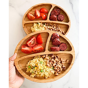 Avanchy Toddler Baby Feeding Suction Plate, Bowl, Spoons Set, Soft Tip Silicone Spoon Babies Set, Divided Bamboo Stay Put Plates, Fits Most Eating Highchairs, Blue