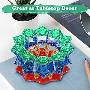 RoomyRoc Magnetic Fidget Sphere - Pentagons Magnets Balls - 12 Piece Set - Crystal Green - Magnet Fidgets Toy - Creativity Beyond Imagination, Inspirational, Recreational, Desk Toys for Adults