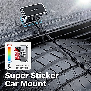 ADIUPUL Phone Holder for Car Metal [2022 Update] Magnetic Car Mount Built-in 8X Magnet Dashboard Car Mount Easy Install Super Sticky Compatible with iPhone 13 12 11,Galaxy S20 and All Phone Black