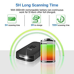 Eyoyo Mini Bluetooth 2D Barcode Scanner, 3-in-1 USB Wired/2.4G Wireless/Bluetooth Bar Code Reader Portable 1D QR Image Scanner PDF417 Data Matrix Code for iPad, iPhone, Android, Tablets or Computer PC