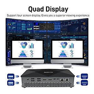 ALLASONE Mini PC Windows 10 Core i7 8709G,Mini Gaming PC Vega M GH Graphics,Mini Computers 16GB DDR4 RAM 512GB SSD,Micro PC Dual HDMI Mini DP LAN WI-FI 6