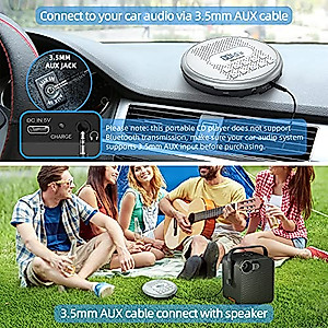 CD Player Portable, ARAFUNA Rechargeable Portable CD Players for Car with Speakers, Anti-Skip Walkman CD Player with Backlit Button, LCD Display and AUX Cable
