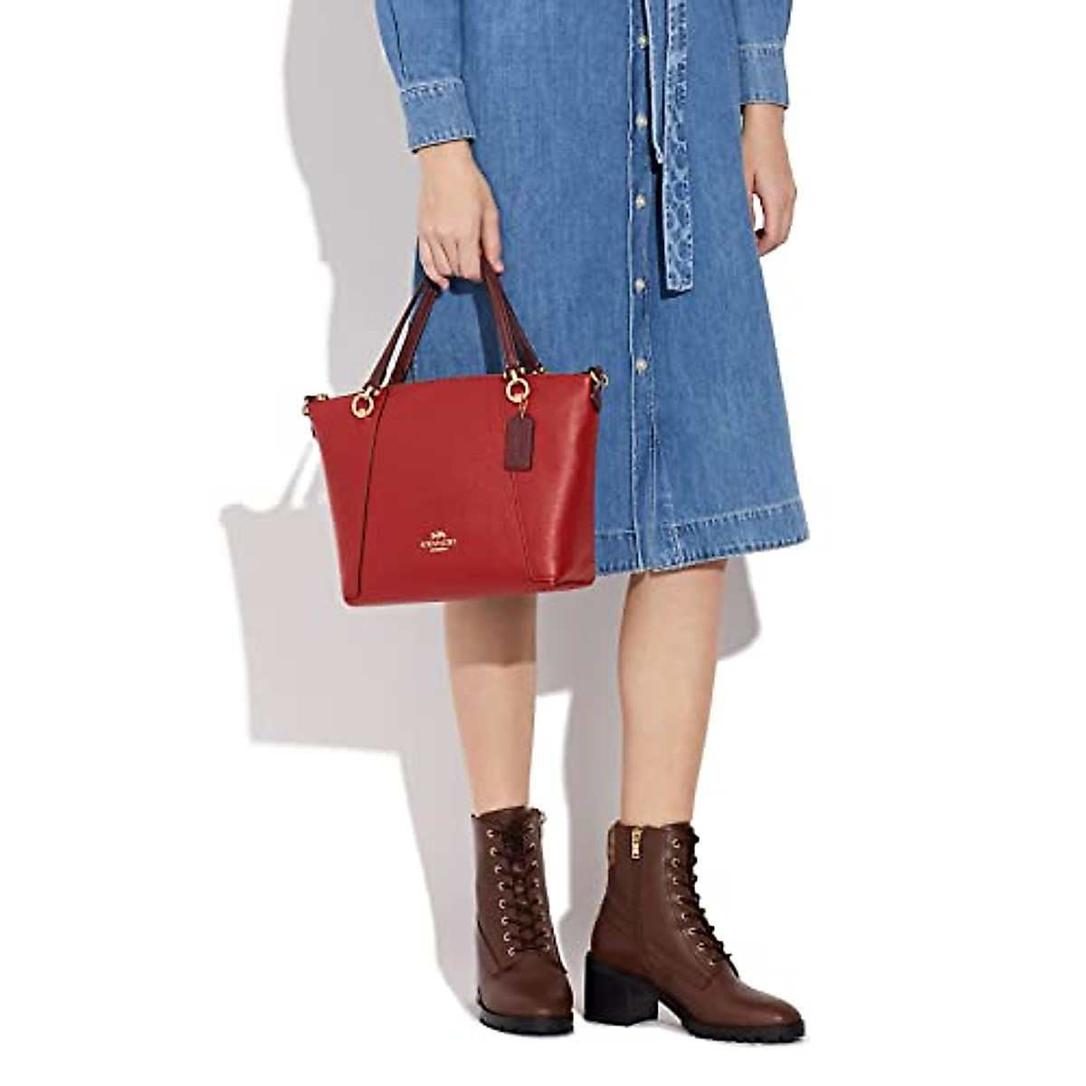 COACH Women's Kacey Satchel Crossbody, Red Apple Multi