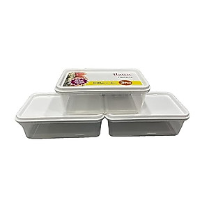 Unica Food Storage Container, with Airtight Lid, Stackable Rectangle Meal Prep Container, BPA-Free, Microwave, and Freezer Safe, Set of 3, 18 oz, 4.5x4.5x2.51 in