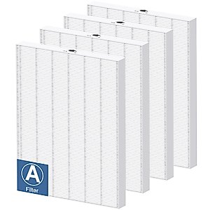 [4 Pack] 115115 Replacement Filter A Size 21 for Winix PlasmaWave C535, 5300-2, P300, 5300, 6300, 6300-2, AM90, 9000, 5000, 5000B, C909, 9800 Air Purifiers, 4 True HEPA Filters (White)