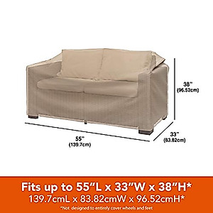 Modern Leisure Basics Patio Loveseat Cover, 55"L x 33"W x 38"H, Khaki