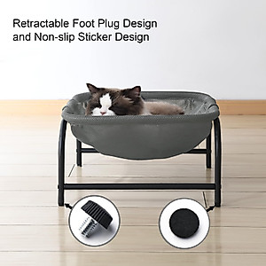 JUNSPOW Cat Bed [Designed for Big Cats] Cat Hammock Dog Bed Pet Square Hammock Bed Free-Standing Kitty Sleeping Couch Pet Supplies Whole Wash Stable Detachable Easy Assembly Indoor Outdoor