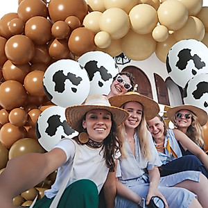 180PCS Cow Balloons Garland Kit – Balloons Garland Arch Kit with Neutral Brown Blush Latex Cow Balloons Assorted Sized Brown Balloons Garland Arch Kit Cow Print Party Supplies for Birthday Party Arch