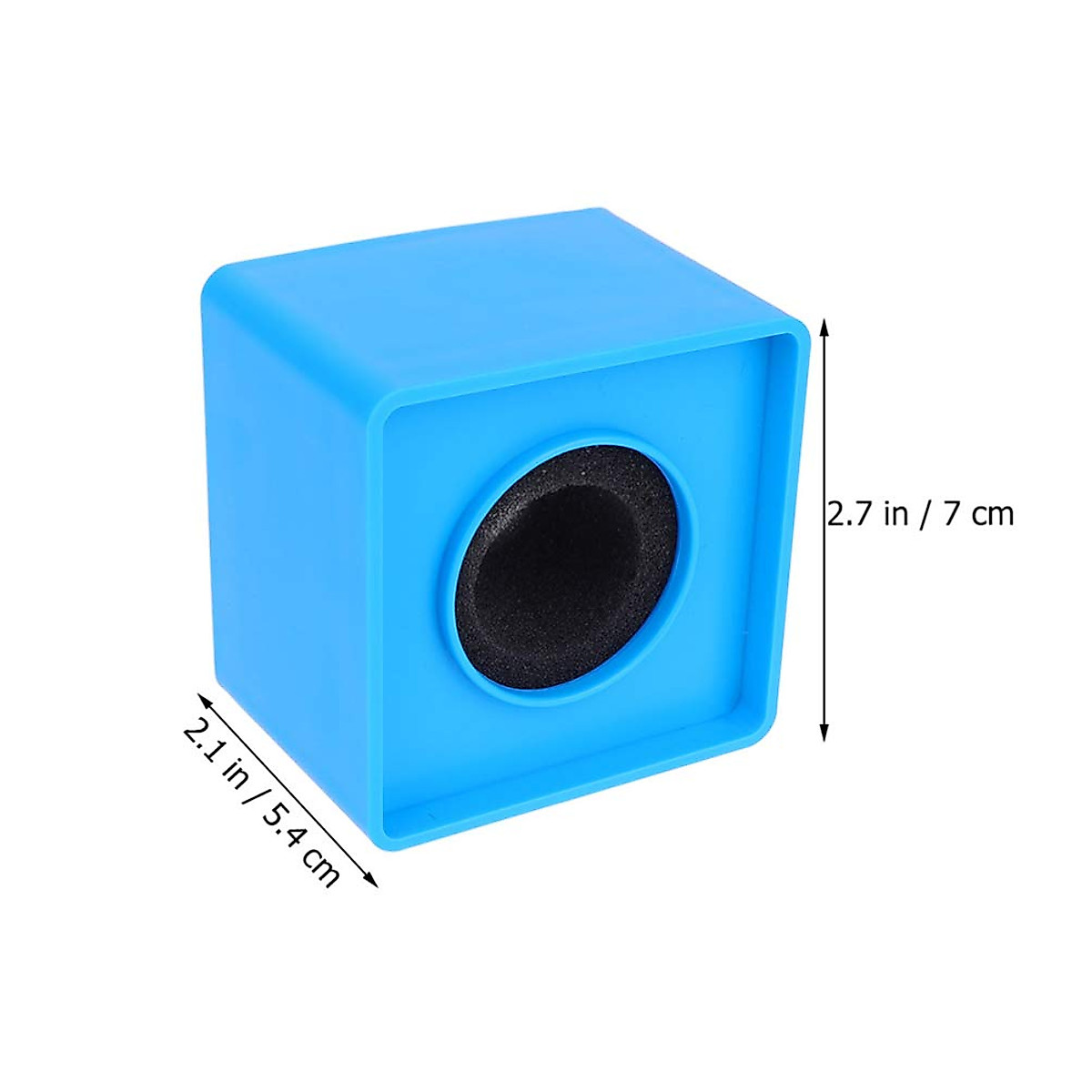 NUOBESTY 2Pcs Microphone Flag Station Logo Square Cube Shaped Portable Mic Stands Injection Molding Flag for TV Conference Interviews Stage (Blue)