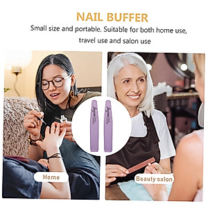 Beaupretty Manicure Pedicure Set Nail Buffer Strip Nail File: 10pcs Manicure Sponge File Double Sided Nail Buffing Block Salon Pedicure Polisher File for Men Women Purple Nails Set