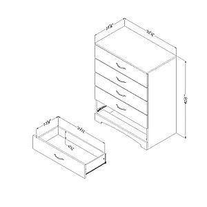 South Shore Step One 5-Drawer Chest, Pure White