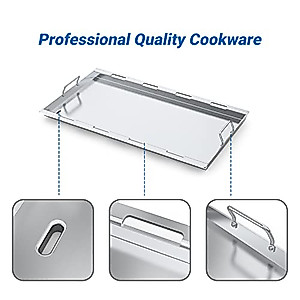 Stanbroil Stainless Steel Griddle Flat Top Gas Grill Griddle, 4-Burner Grill Accessories for Weber Genesis II, II LX and Genesis 2022 400 Series Gas Grills