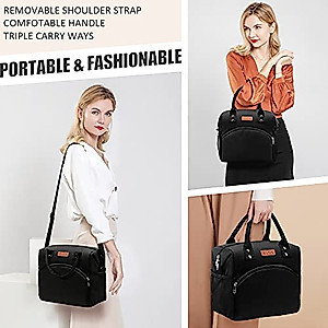 Insulated Lunch Bag for Women/Men, Reusable Lunch Box for Work Office School Picnic Beach, Freezable Large 16-Can Cooler Tote Bag Leakproof Lunch Bag for Adult Kids with Adjustable Shoulder Strap