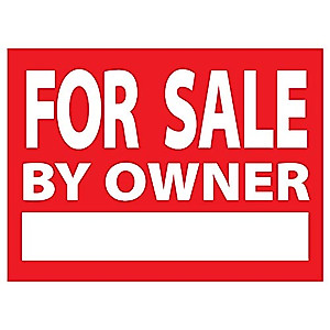 Headline Sign - Yard Sign, for Sale by Owner" Sign with H-Frame, 18 x 24 Inches, Red and White (4728)