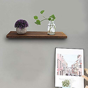 A sixx Floating Wood Shelf,Wall Mounted Storage Shelves Floating Shelf Wood Storage Rack Display Organizer for Home Living Room Solid Wood Floating Shelves(50*14*2cm)