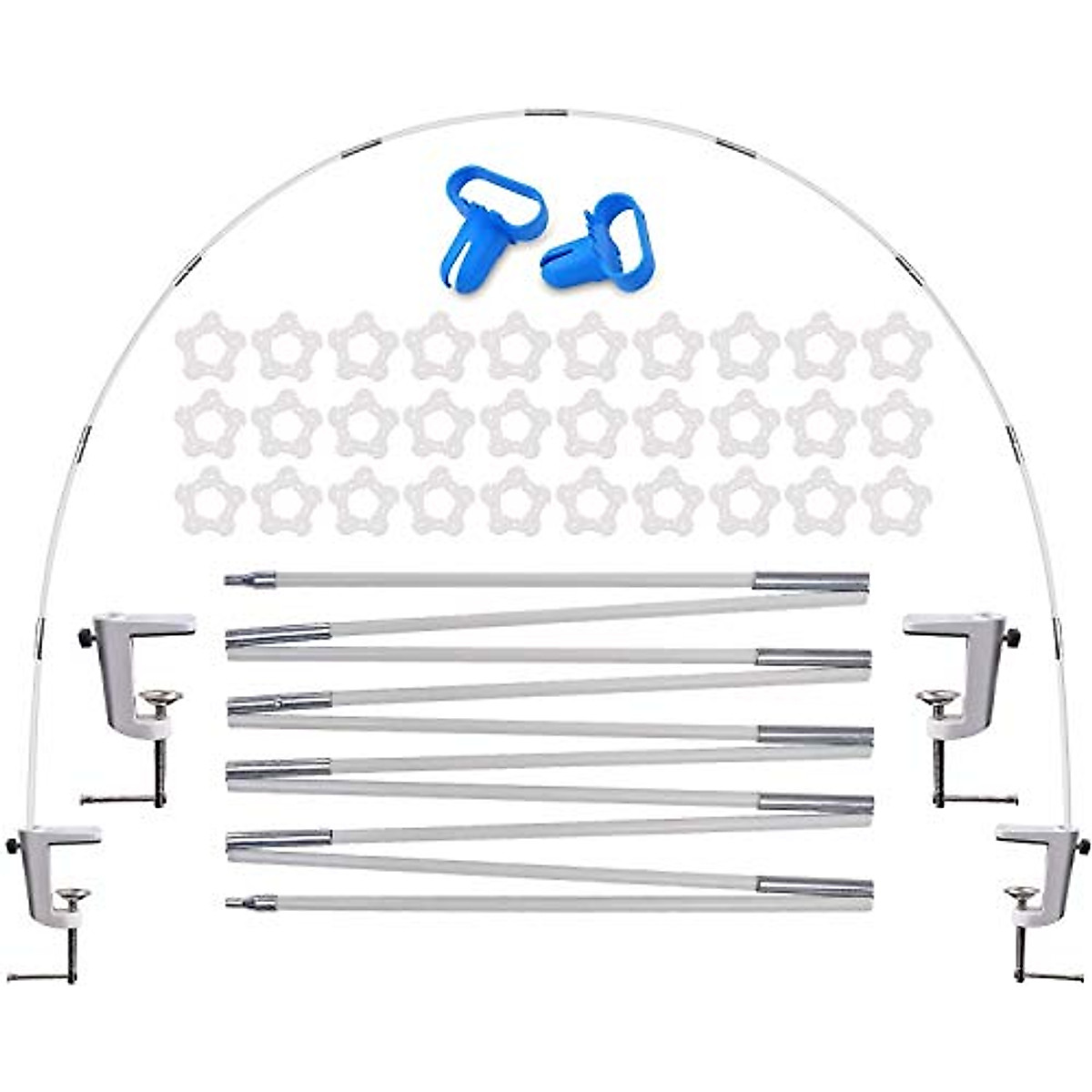 AXHJ 13Ft Adjustable Balloon Arch Stand Kit, New Reusable Table Balloon Arch Kit with Base High Strength Glass Fiber Pole for DIY Party Wedding Birthday Baby Shower Kids Decorations