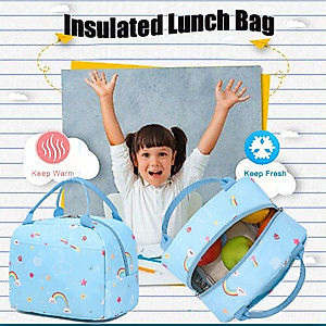 Jumpopack Unicorn Backpack for Girls School Backpacks for Elementary Girls Backpack with Lunch Box Lightweight Water Resistance School Bag Preschool Kids Bookbag,Unicorn Cat