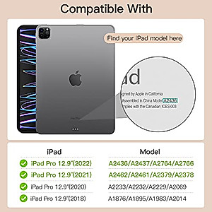 BloxFlag Case for iPad Pro 12.9 6th/5th/4th/3rd Generation with Card Pocket/Pencil Holder/Typing Angle Auto Sleep/Wake iPad Pro 12.9 2022/2021/2020/2018 Vegan Leather Cover (Brown)