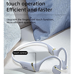 Neckband Bluetooth Earphone Bluetooth Headphones Secure Fit Surround Sound Wireless Open-Ear Headphones 32G Memory for Sports (Red)